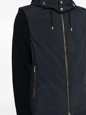 MOORER Contrasting Hooded Jacket