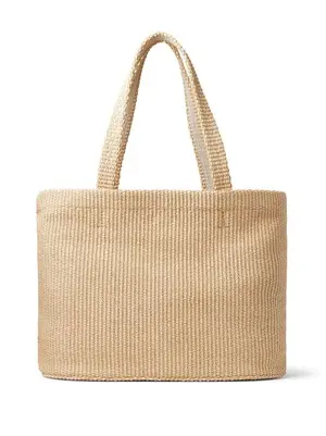 JIMMY CHOO East-west Raffia Tote Bag - Neutrals