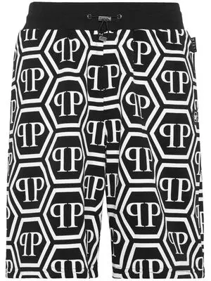 Philipp Plein Monogram Track Shorts - Black