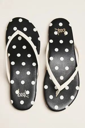 Beek Sunbeam Thong Sandals - Black / Vanilla Dot