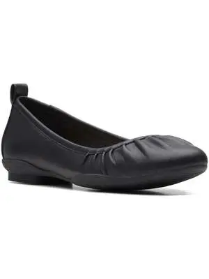 Clarks Sara Ballet Womens Faux Leather Slipon Ballet Flats - Black