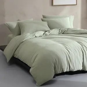 Calvin Klein Modern Melange Jersey 3 Piece Duvet Cover Set, King Lichen Green