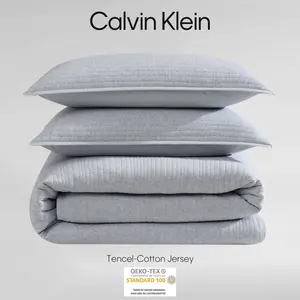 Calvin Klein Modern Ribbed Jersey 3 Piece Duvet Cover Set