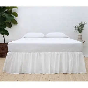 POM POM AT HOME Gathered Bed Skirt - White