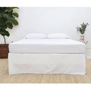 POM POM AT HOME Paneled Bed Skirt - White