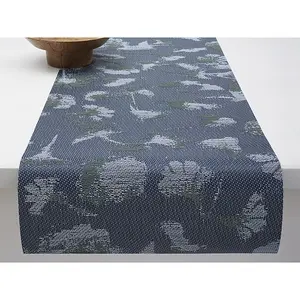 CHILEWICH Botanic Jacquard Table Runner, 14 X 72 Indigo