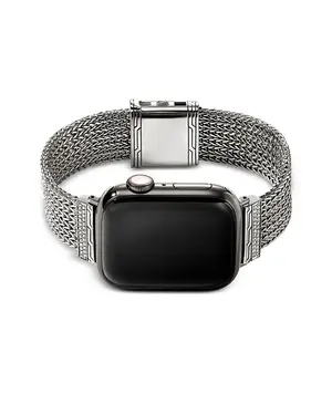 John Hardy Diamond Pave Sterling Apple Watch Bracelet - Silver