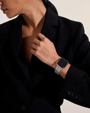 John Hardy Diamond Pave Sterling Apple Watch Bracelet - Silver