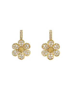 Temple St. Clair 18k Yellow Diamond Snow Flower Earrings - Gold