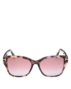 TOM FORD Elsa Butterfly Sunglasses, 55mm - Havana/pink Gradient