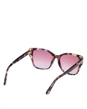 TOM FORD Elsa Butterfly Sunglasses, 55mm - Havana/pink Gradient