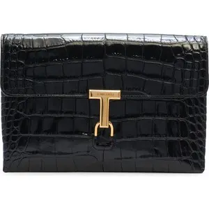 TOM FORD Croc Embossed Leather Shoulder Bag