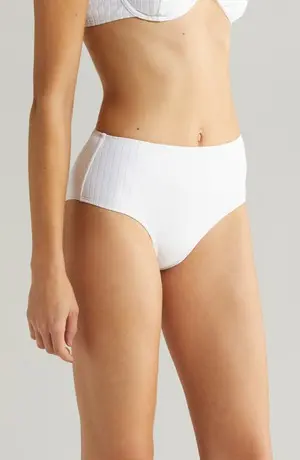 Solid & Striped Lilo Rib Bikini Bottoms - Marshmallow