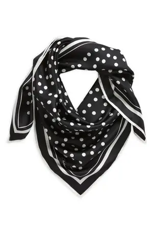 Dolce & Gabbana Polka Dot Silk Scarf - Nero