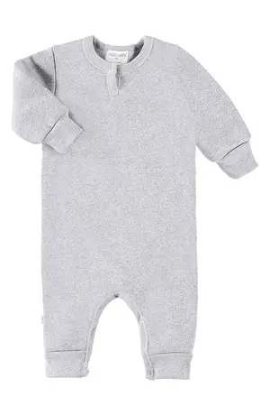 PAIGELAUREN Henley Fleece Romper - Gray