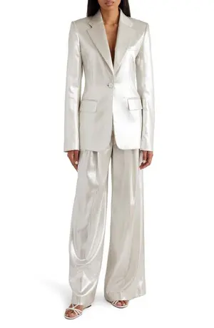 Chloé Silk Lamé Blazer