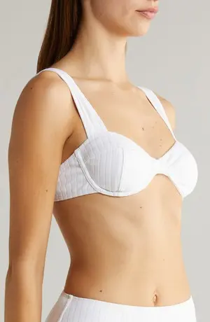 Solid & Striped Lilo Underwire Rib Bikini Top - Marshmallow