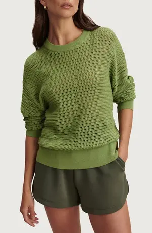 Varley Kershaw Crewneck Sweater - Tender Green