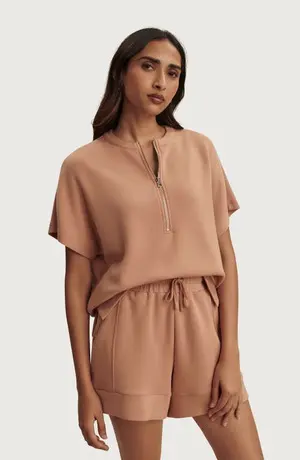 Varley Atrium High-waist Shorts - Camel