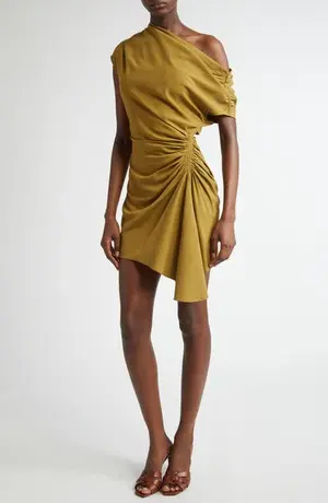 A.L.C. Poppy Ruched One-shoulder Dress