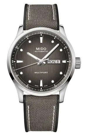 MIDO Multifort Automatic Fabric Strap Watch - Grey Gradient