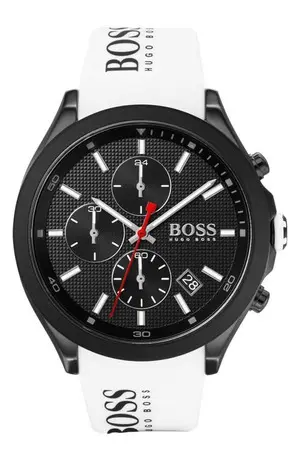 BOSS Velocity Chronograph Strap Watch - White/black