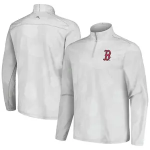 Tommy Bahama Boston Red Sox Delray Frond Islandzone Half-zip Jacket - Gray