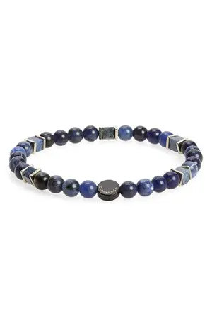 Caputo & Co Square Beaded Stretch Bracelet - Sodalite