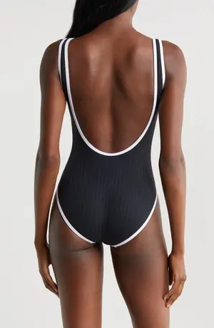 Solid & Striped Annemarie Rib One-piece Swimsuit - Blackout