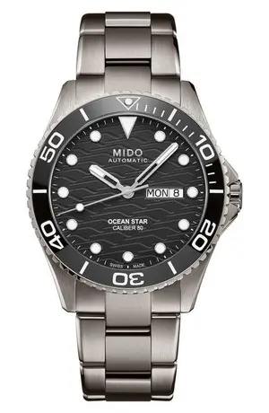 MIDO Ocean Star 200 Titanium Bracelet Watch - Black