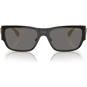 Versace 56mm Polarized Square Sunglasses