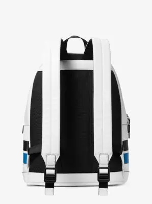 Michael Kors White Backpack with Vibrant Stripes Michael Kors Cooper Large Logo and Striped Backpack in White  main image 2