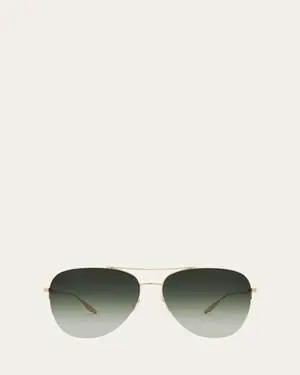 Barton Perreira Chevalier Titanium Aviator Sunglasses - One-color