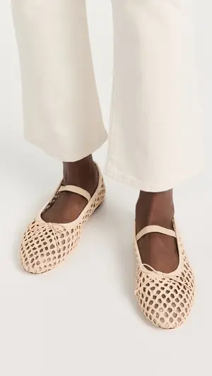 LOEFFLER RANDALL Leonie Raffia Ballet Flats - Natural