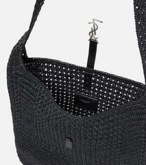 Saint Laurent Le 5 À 7 Medium Raffia Shoulder Bag