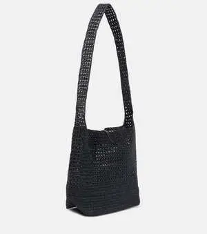 Saint Laurent Le 5 À 7 Medium Raffia Shoulder Bag