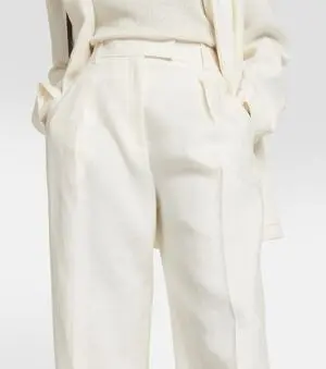 THE ROW Antone High-rise Wide-leg Linen Pants