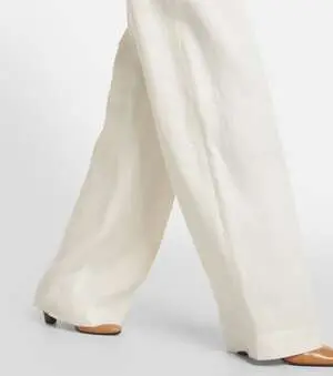 THE ROW Antone High-rise Wide-leg Linen Pants