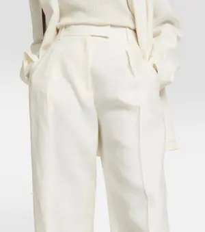 THE ROW Antone High-rise Wide-leg Linen Pants