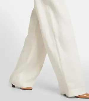 THE ROW Antone High-rise Wide-leg Linen Pants