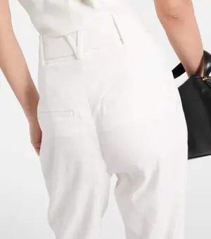 Veronica Beard High-rise Tapered Linen-blend Pants