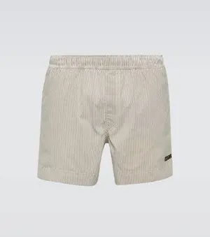 Zegna Striped Swim Trunks - White