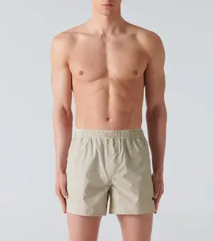 Zegna Striped Swim Trunks - White