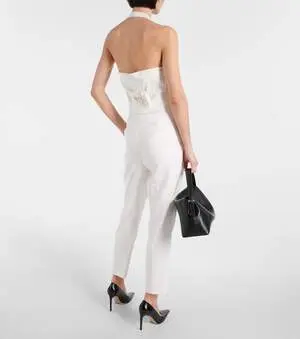 Veronica Beard Arabella Halterneck Linen-blend Vest - Neutrals
