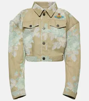 Vivienne Westwood ミリタリージャケット オーブパッチ ショート Vivienne Westwood Floral Cropped Denim Jacket In Green - 30% Off