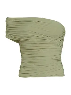 Ronny Kobo Women's Ranada Ruched One-Shoulder Top - Pistachio  - Pistachio