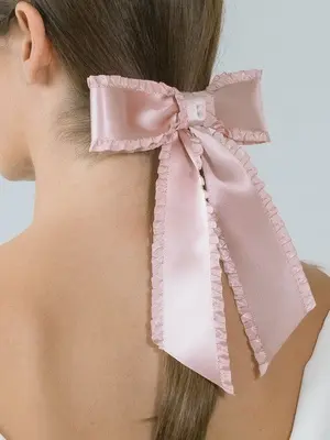 JENNIFER BEHR Harper Bow Silk Barrette - Blush