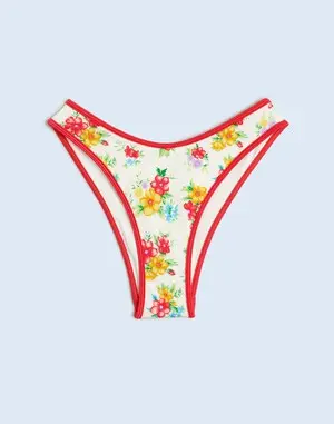 Madewell Frankies Bikinis Dove Classic Bikini Bottom - Sweet Hibiscus Print