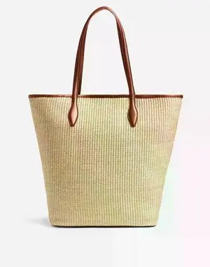 Madewell Leather-trimmed Straw Tote