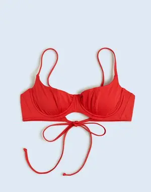Madewell Frankies Bikinis Cola Underwire Balconette Bikini Top - Red